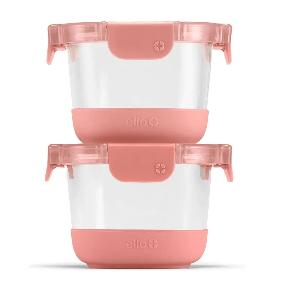 4pc 2c Glass Refresh Round Food Storage Container Set Terracotta Orang ...