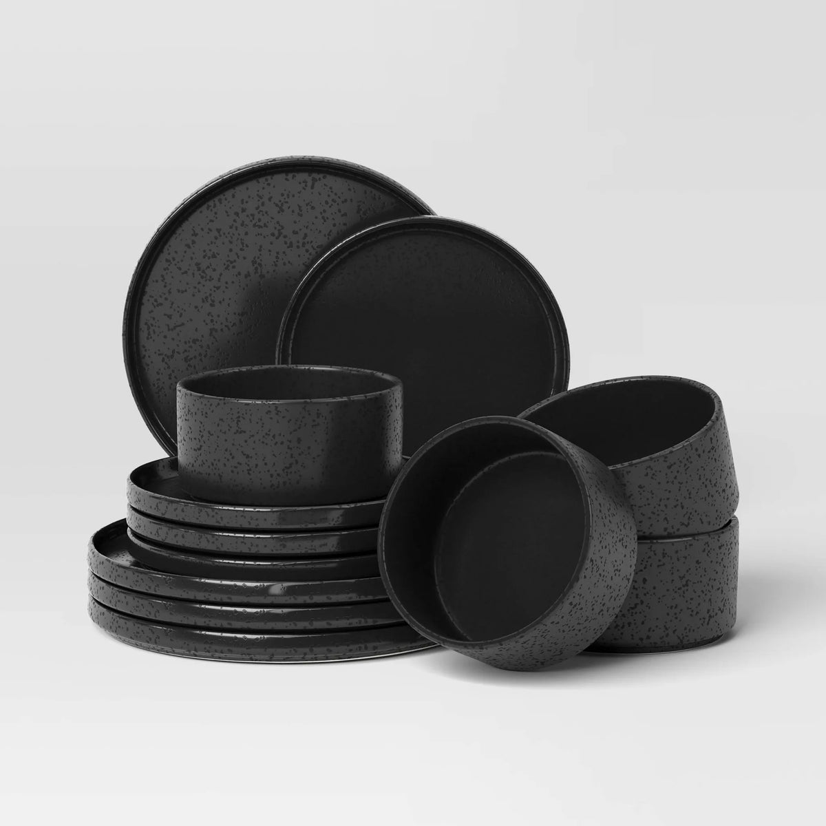 Threshold 12pc Stoneware Stella Dinnerware Set Black - Threshold™ – REBEL