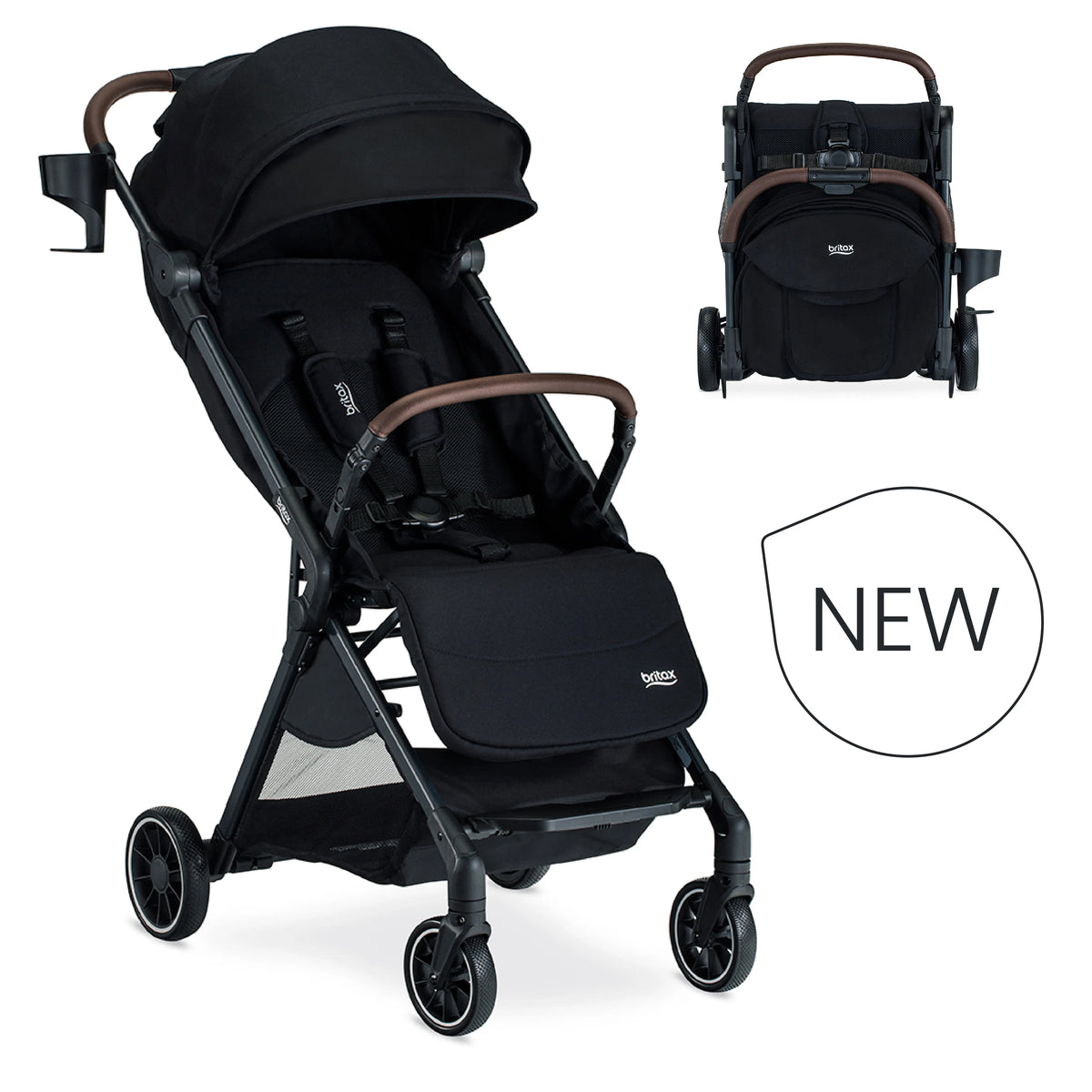 Britax Juniper Compact Stroller with One-Hand RapidFold - Raven Black ...