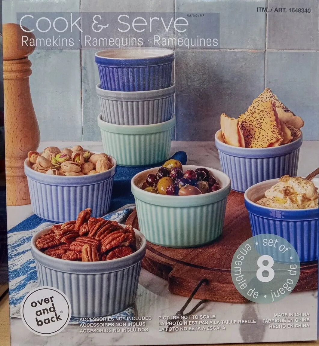 Over&Back Cook & Serve 8-Piece Ramekin Set, Multi, 10 Oz. – REBEL