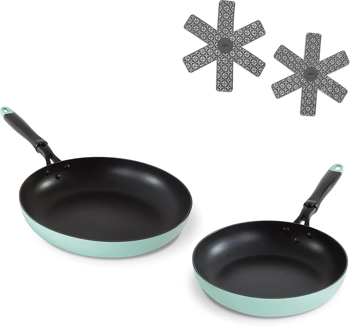 10" and 12" Nonstick Hard Anodized Fry Pan Cookware Set - Aqua – REBEL