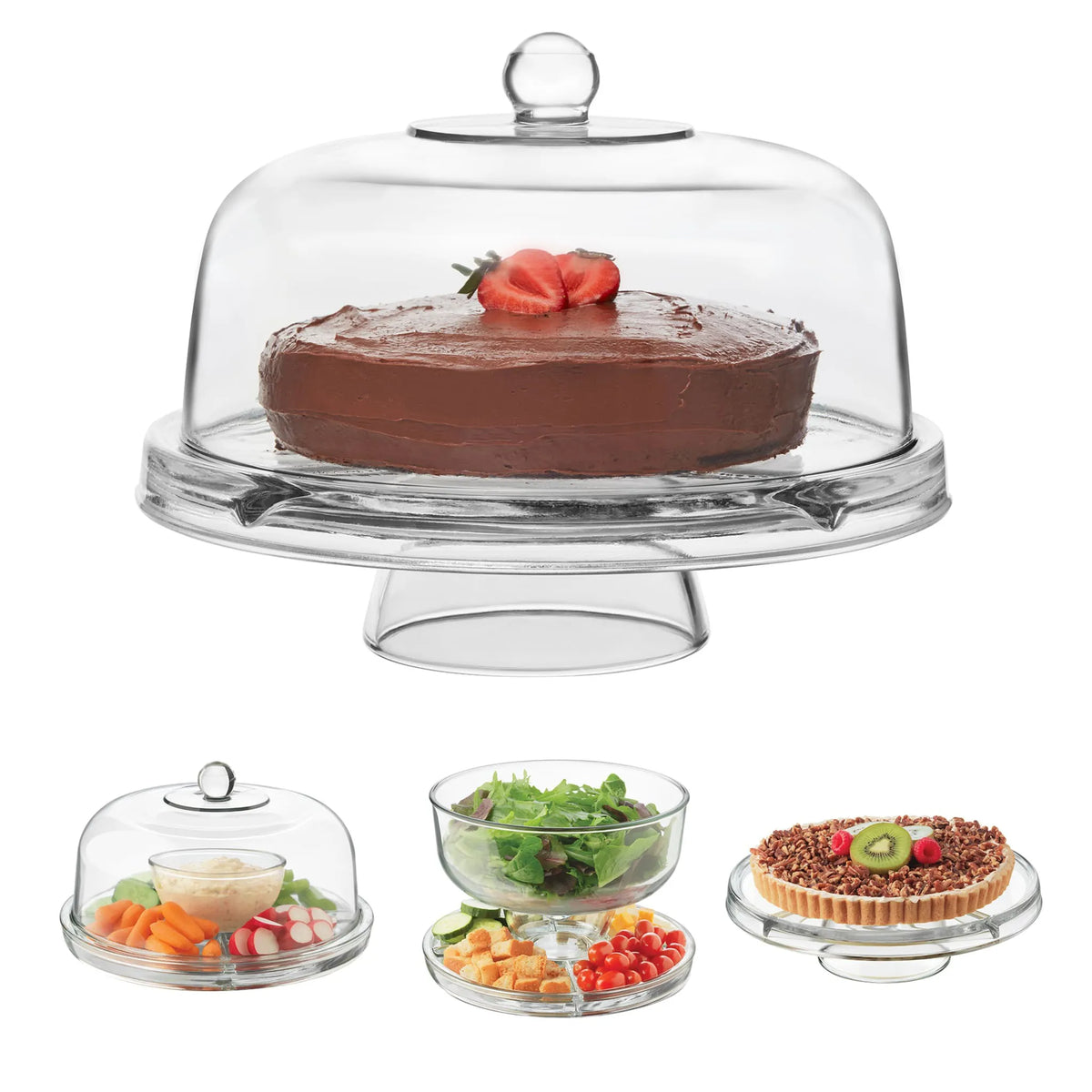 Libbey Impressions Selene 6 in 1 Multiuse Glass Server, Punch Bowl ...