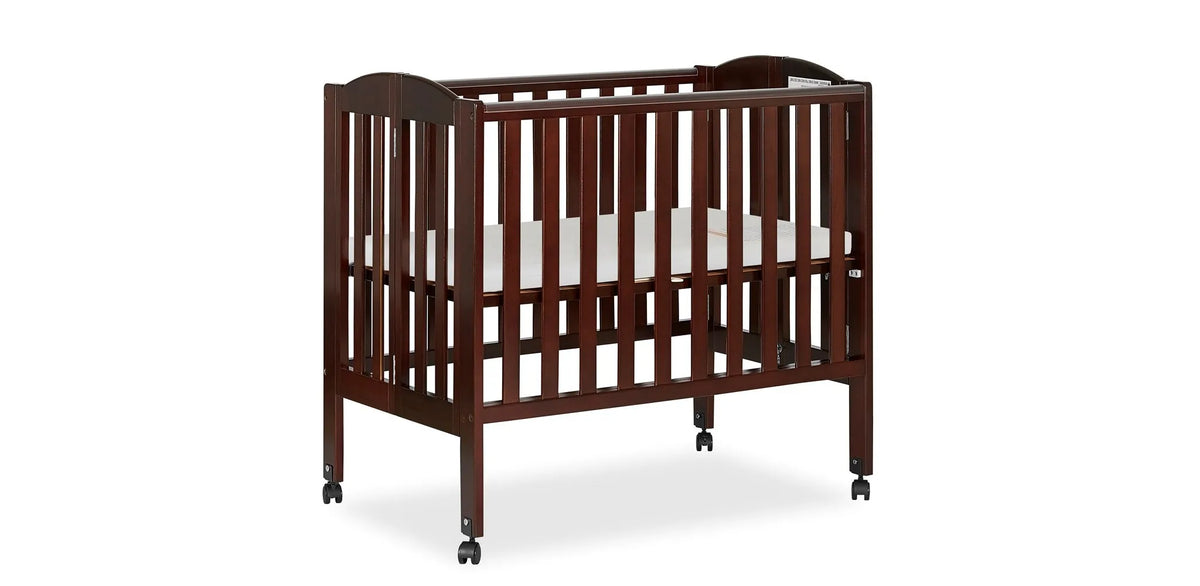 2-in-1 Portable Folding Stationary Side Crib - Espresso – REBEL