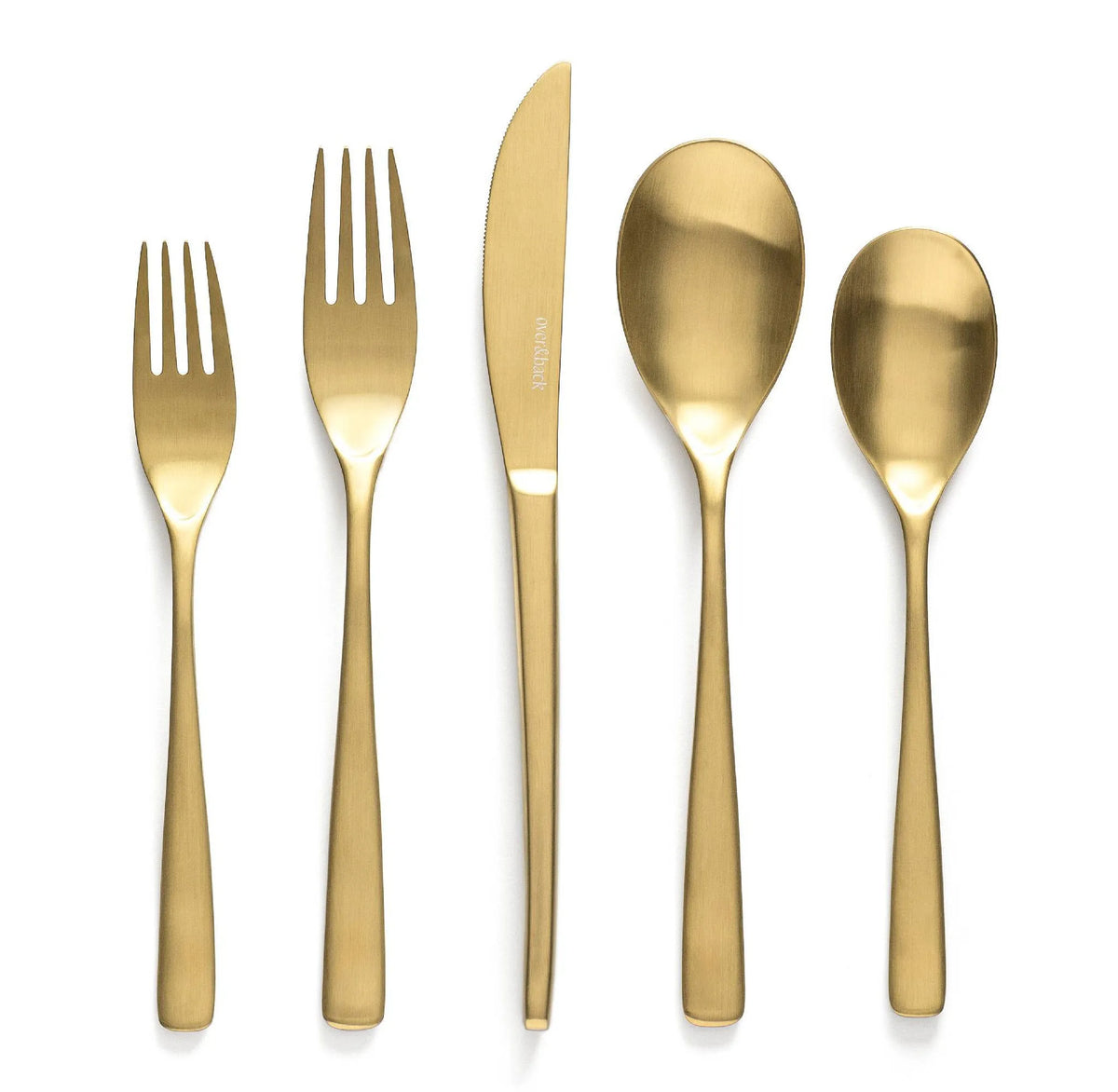 Over&Back 20pc Curved Flatware Set Matte Gold, Service for 4 – REBEL