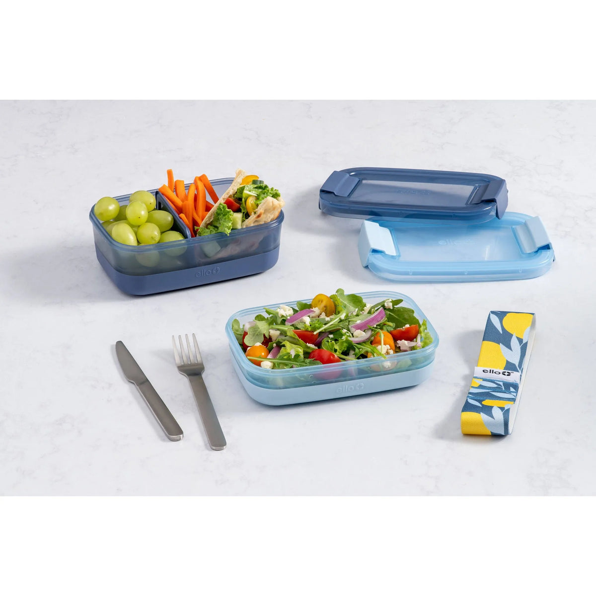 2pk Plastic Lunch Stack Food Storage Container Blue – REBEL