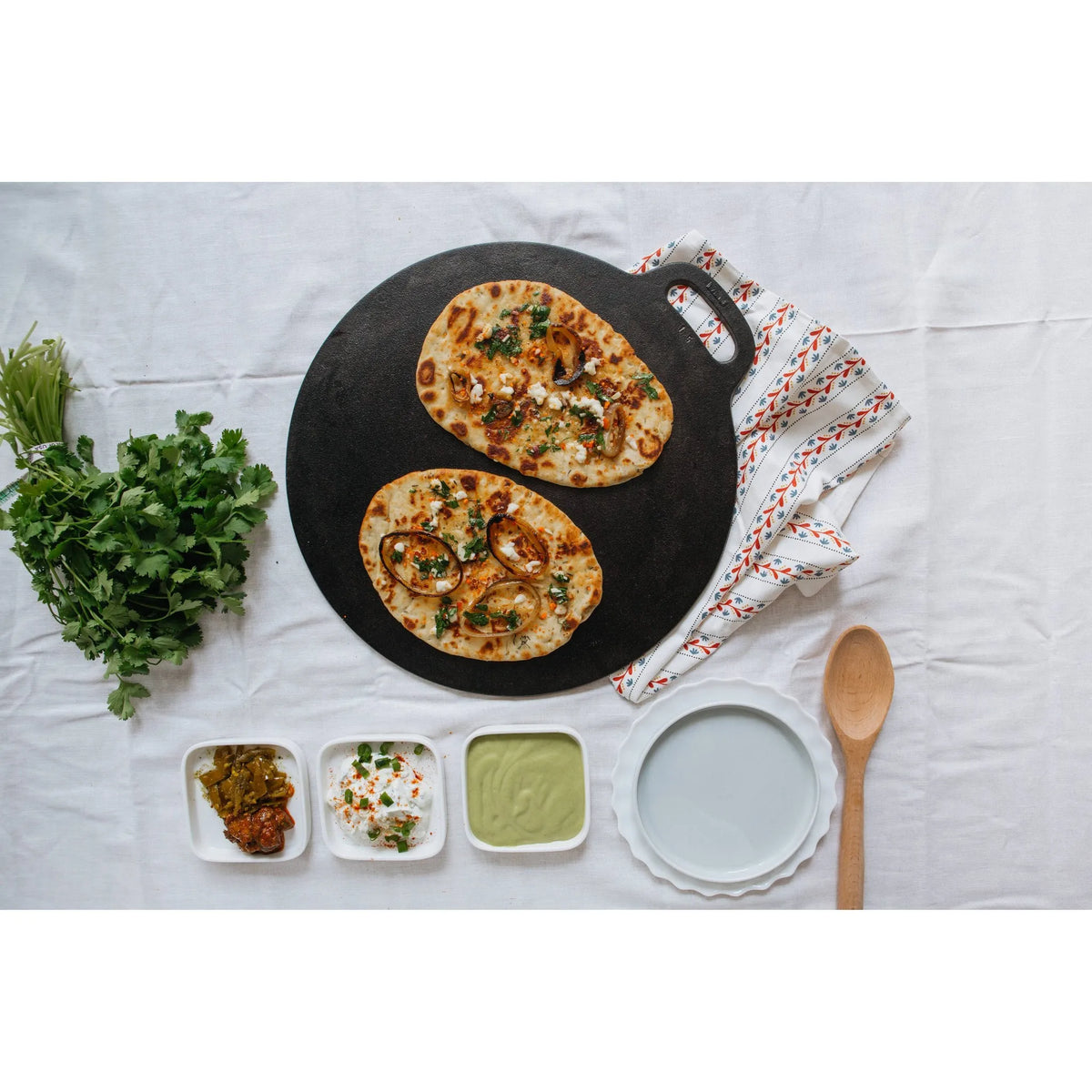 Victoria Cookware Victoria Seasoned Cast Iron 12" Tawa Dosa Pan with ...