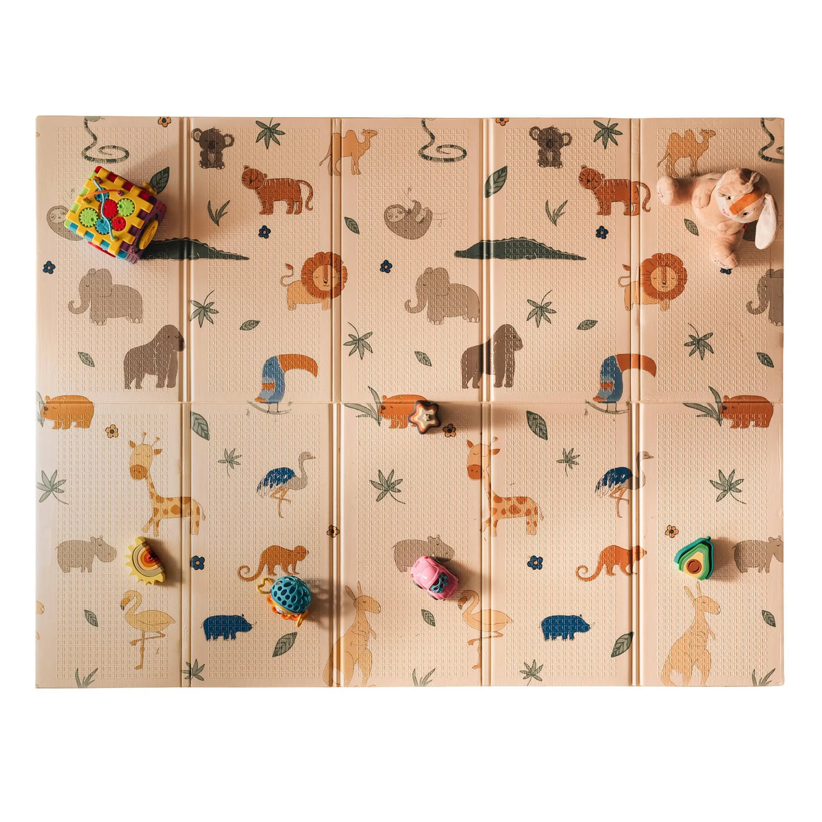 Nuby Reversible Baby Play Mat Soft Lightweight Foam Foldable - Safari ...