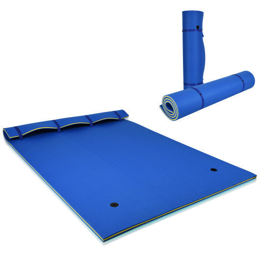 COSTWAY 9' X 6' 3 Layer Floating Water Pad Foam Mat -Blue – REBEL