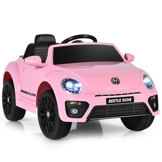 COSTWAY Volkswagen Beetle Kids Electric Ride on Car With Remote Control ...