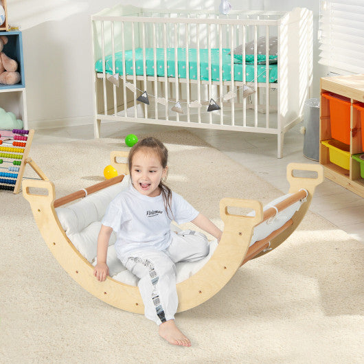 COSTWAY 2-in-1 Arch Rocker With Soft Cushion for Toddlers-Natural – REBEL