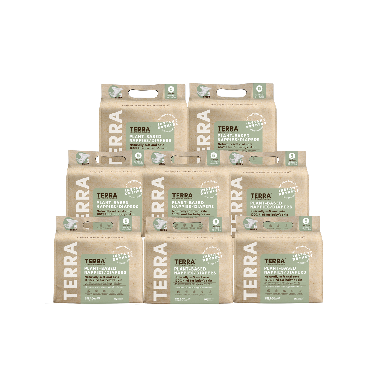 Terra Diapers Size 5 Walker - 128 Diapers – REBEL