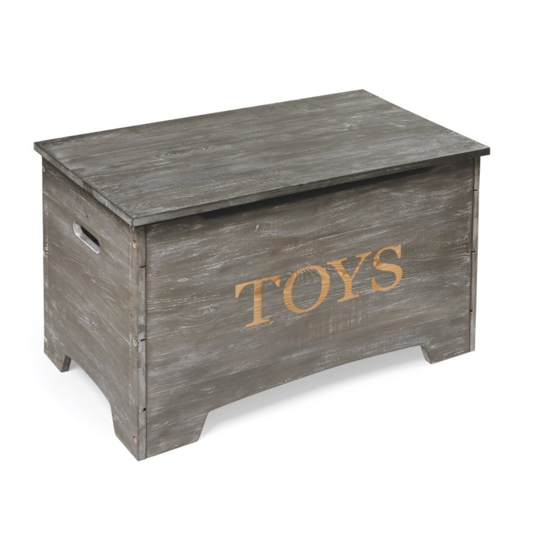 BADGER BASKET Solid Wood Rustic Toy Box - Vintage Gray – REBEL
