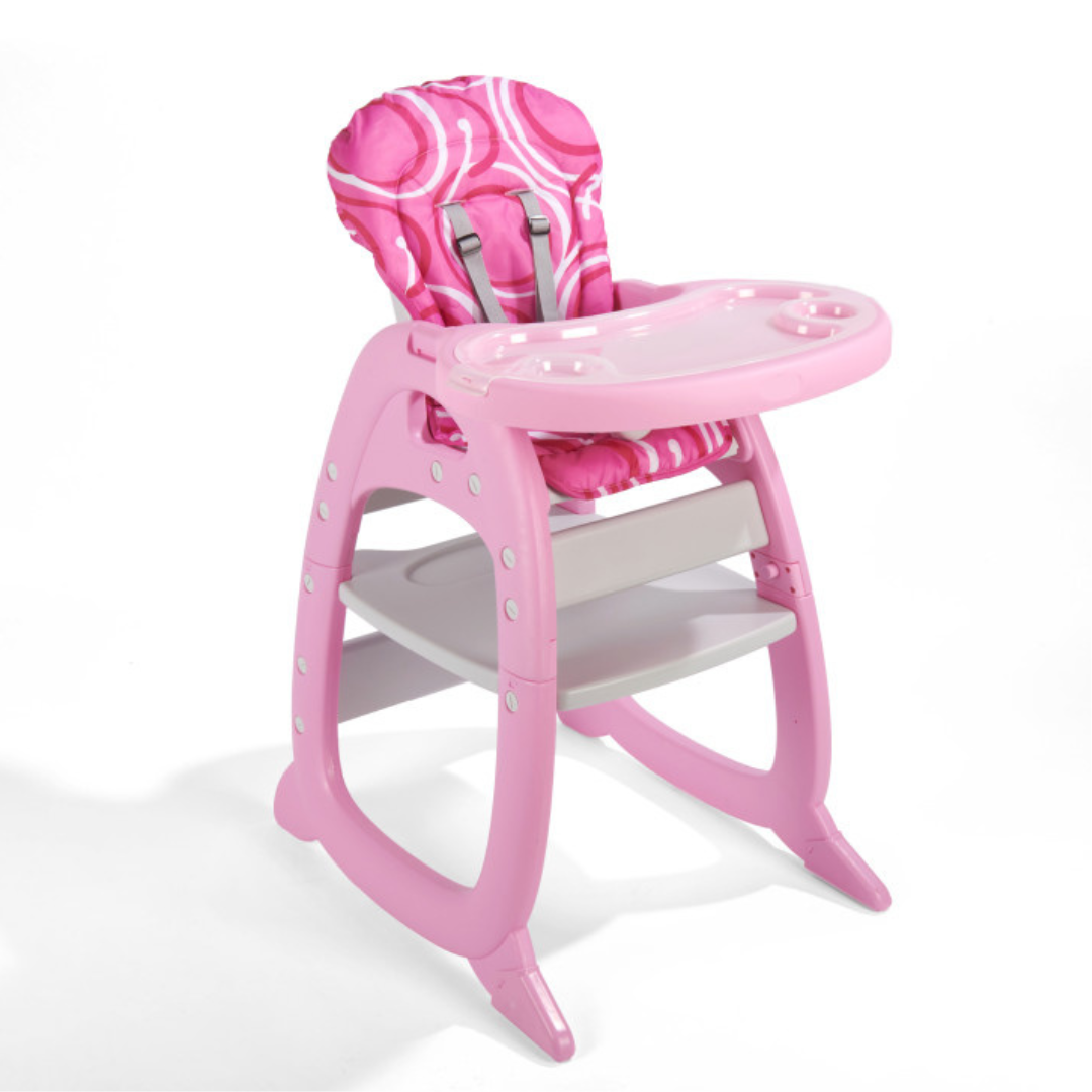 Envee II Baby High Chair with Playtable Conversion - Pink/White – REBEL